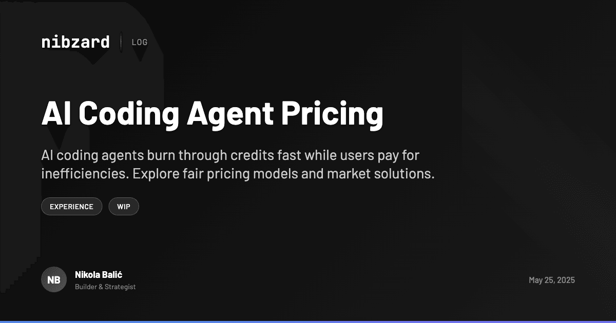 AI Coding Agent Pricing - Log - nibzard