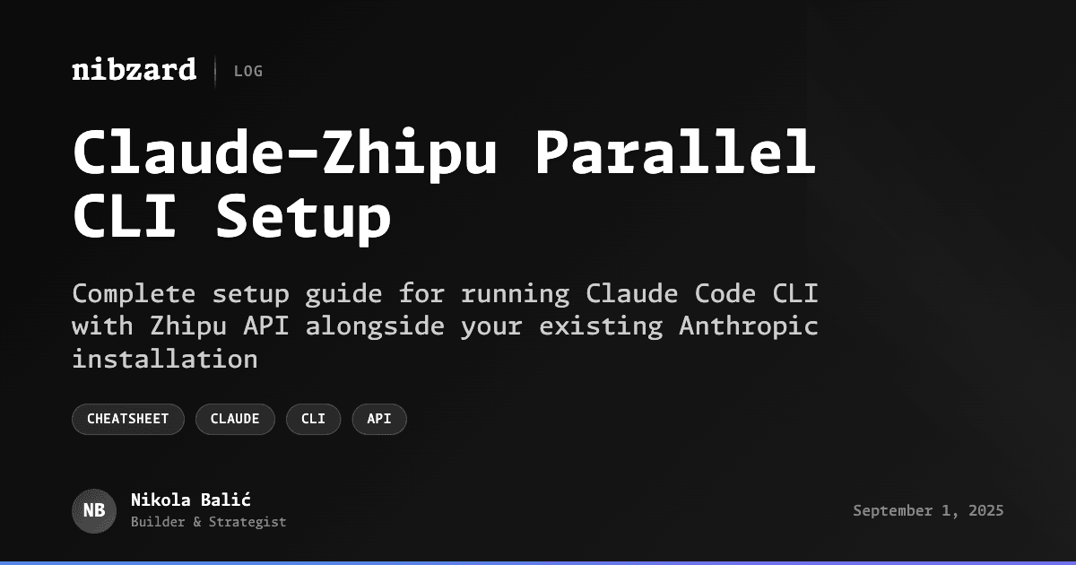 Claude-Zhipu Parallel CLI Setup - Log - nibzard